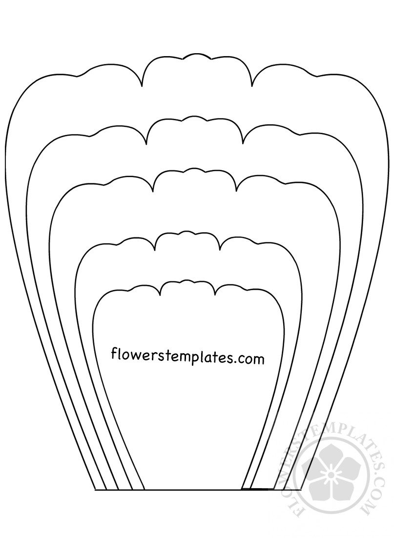 Paper Flower Rose Petal Template